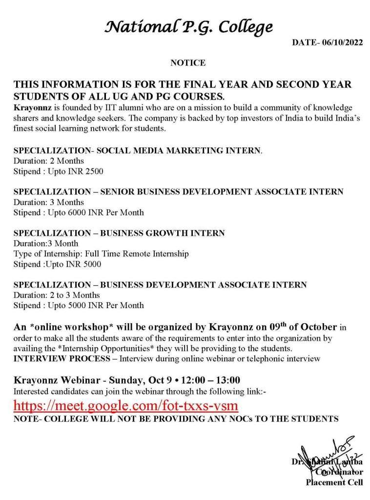 National P.G. College