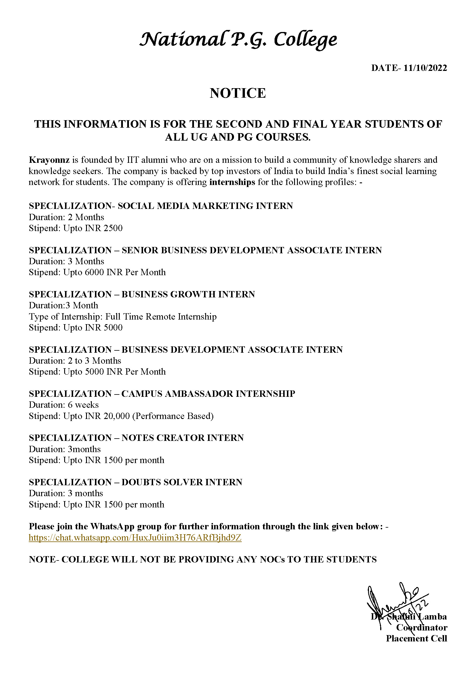 National Post Graduate College